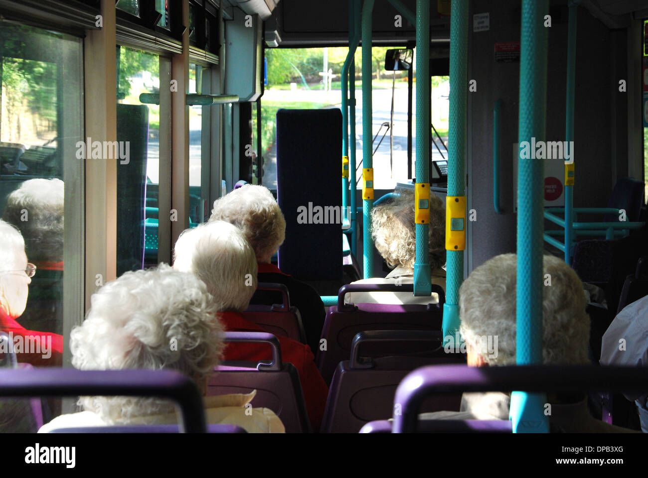 elderly people on the bus,Wells Somerset UK Stock Photo - Alamy