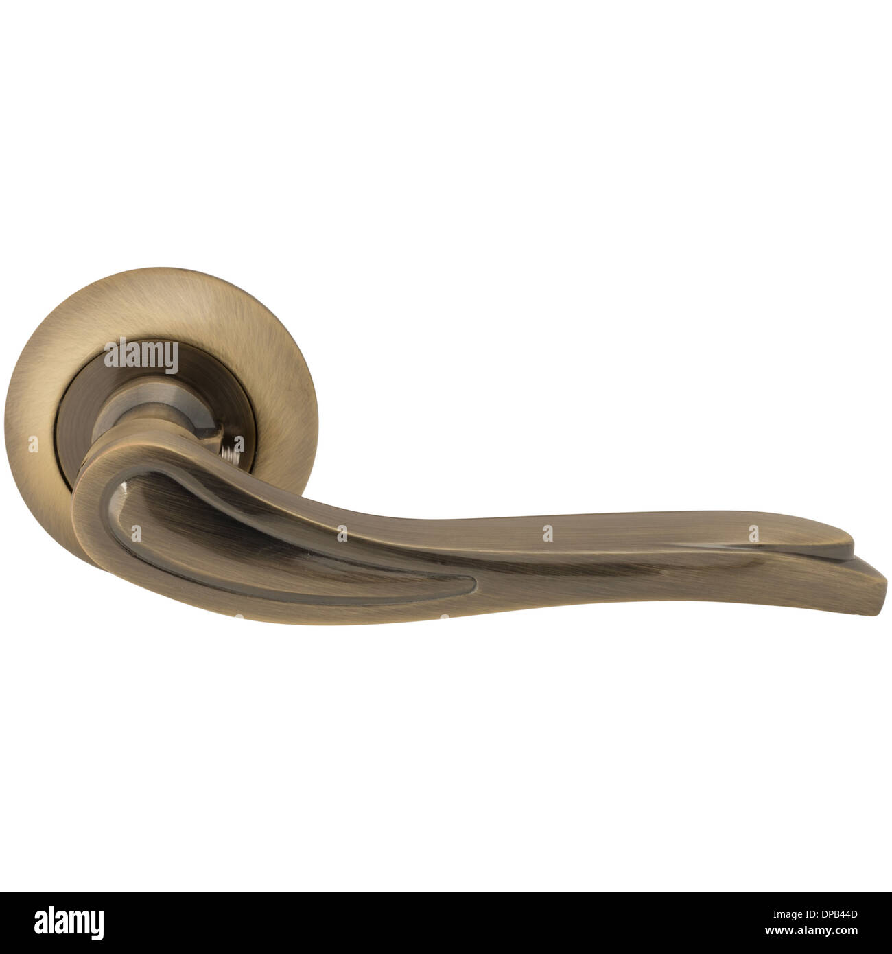 Classic door handle side view isolated on white Stock Photo - Alamy