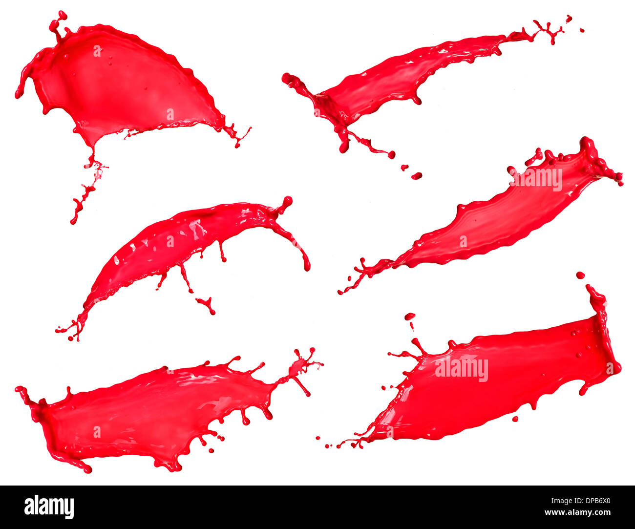 red liquid splash collection isolated on white background Stock Photo ...