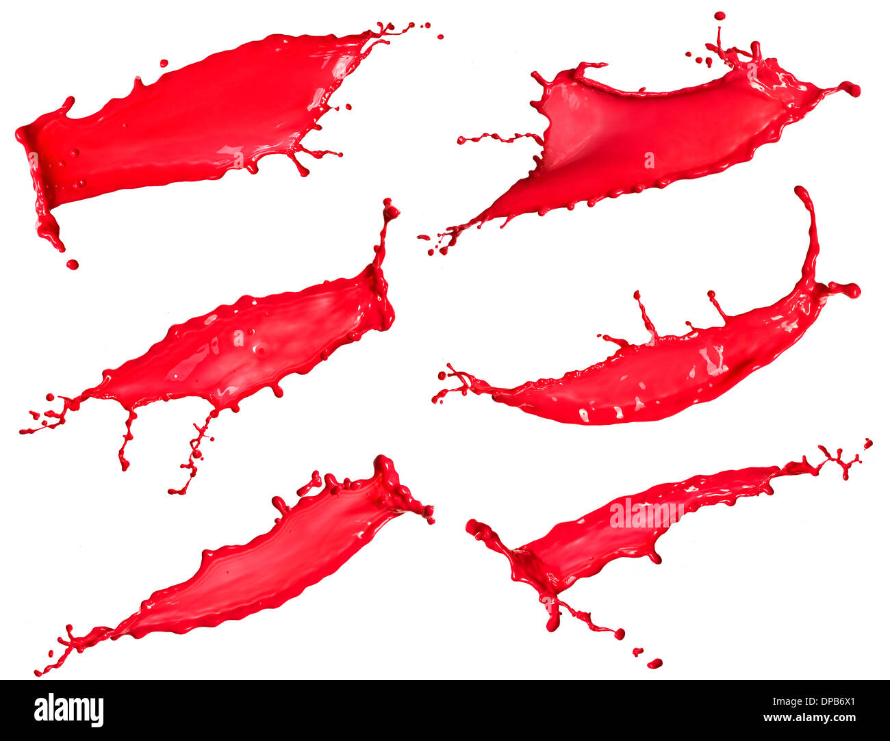 red liquid splash collection isolated on white background Stock Photo ...