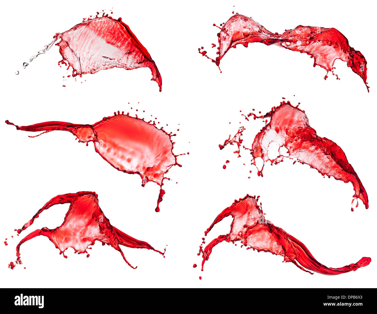 red water splash collection Stock Photo - Alamy