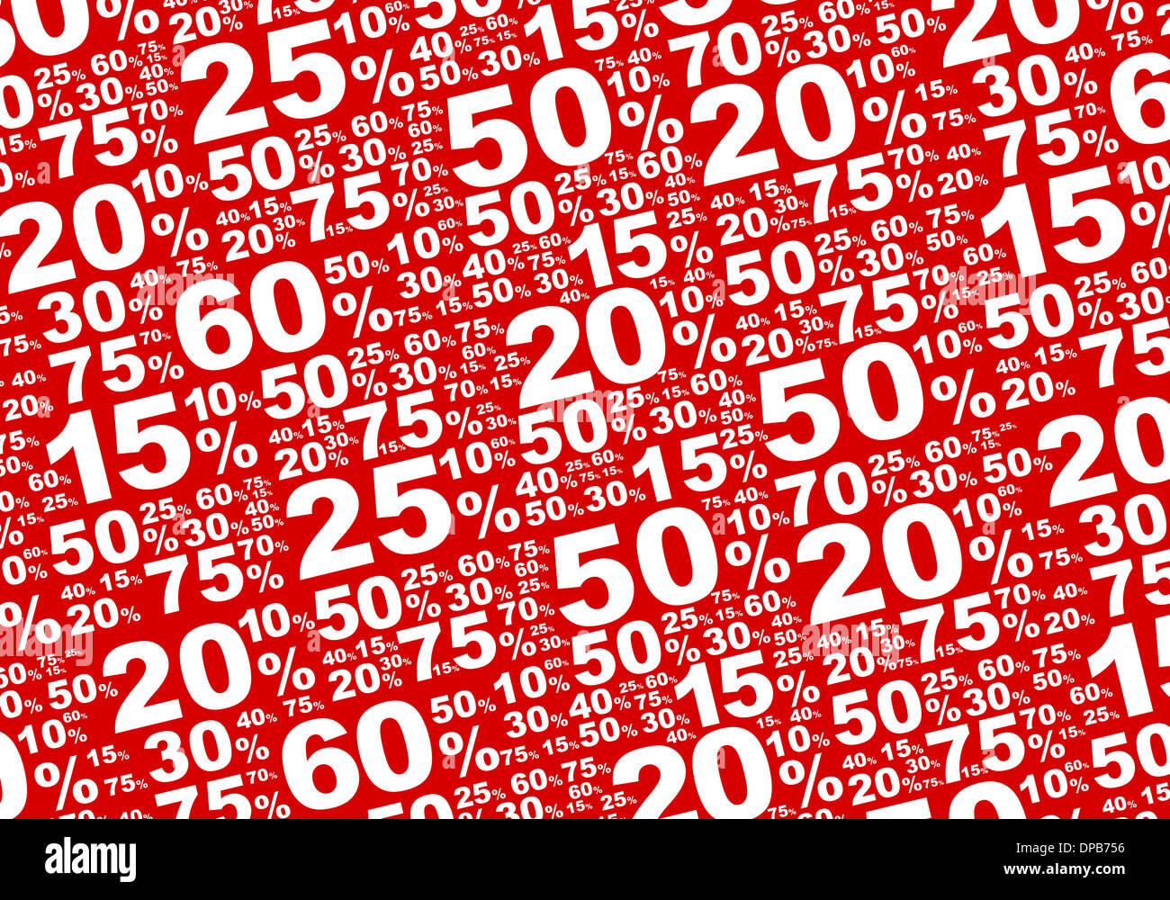 Sale Background - Various White Percentage Signs on Red Background ...