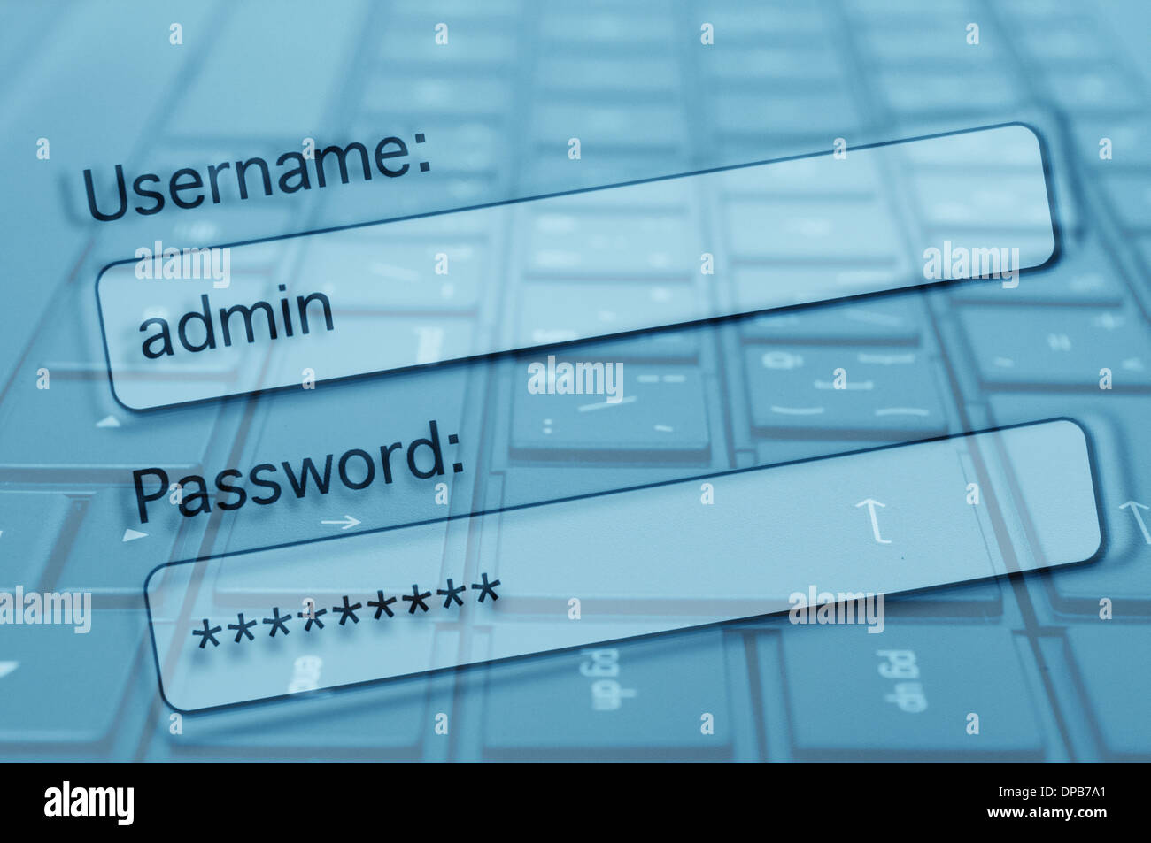 Internet Security Concept - Login Box With Filled-in Username and ...