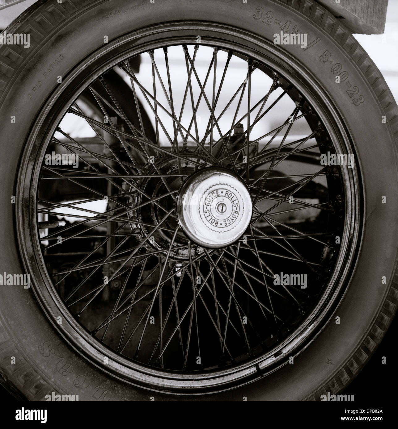 Classic Vintage Car. The wheel of a classic vintage old Rolls Royce car ...