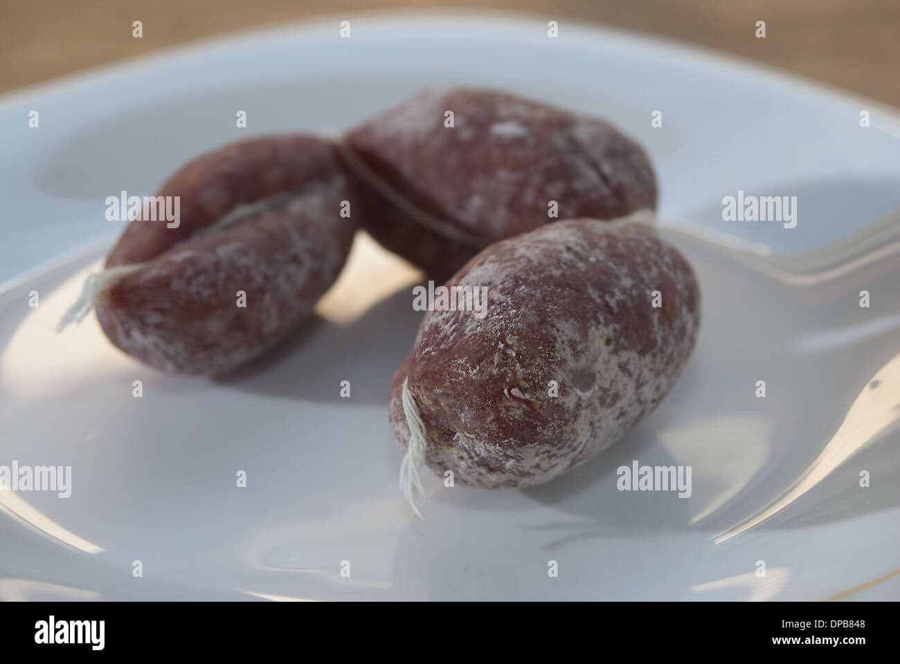 a traditional tuscan sausage: wild boar sausage Stock Photo - Alamy