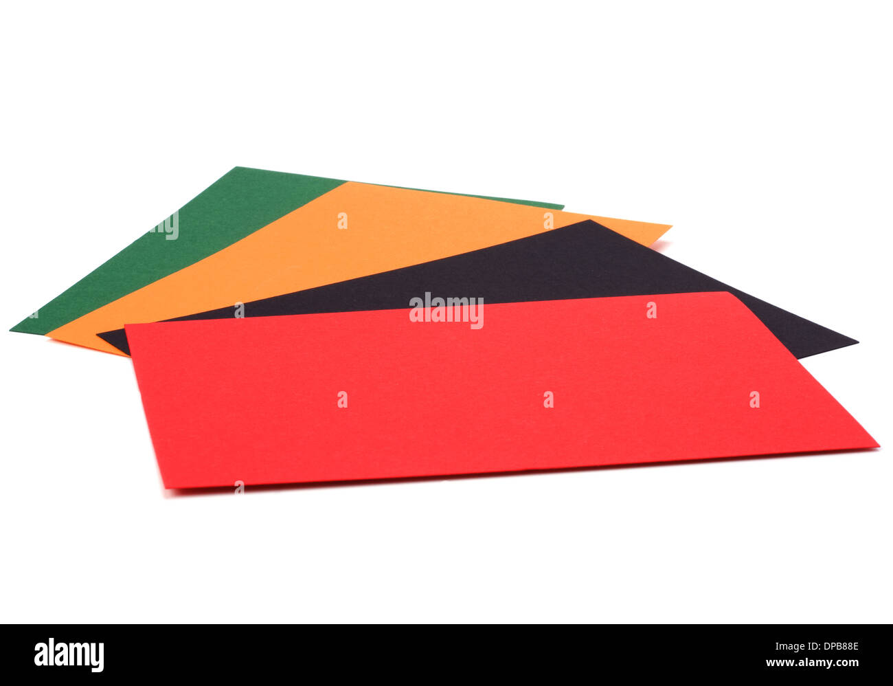 colorful cards isolated on white background Stock Photo - Alamy