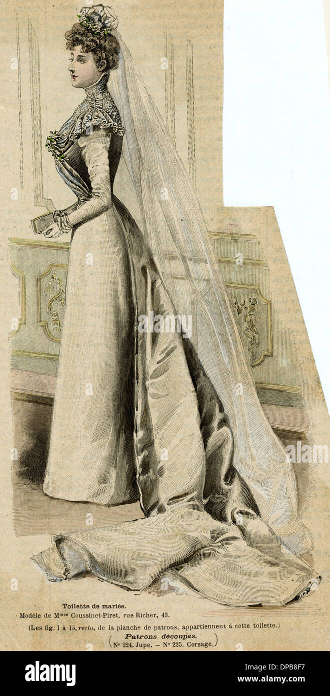 WEDDING DRESS 1899 Stock Photo - Alamy