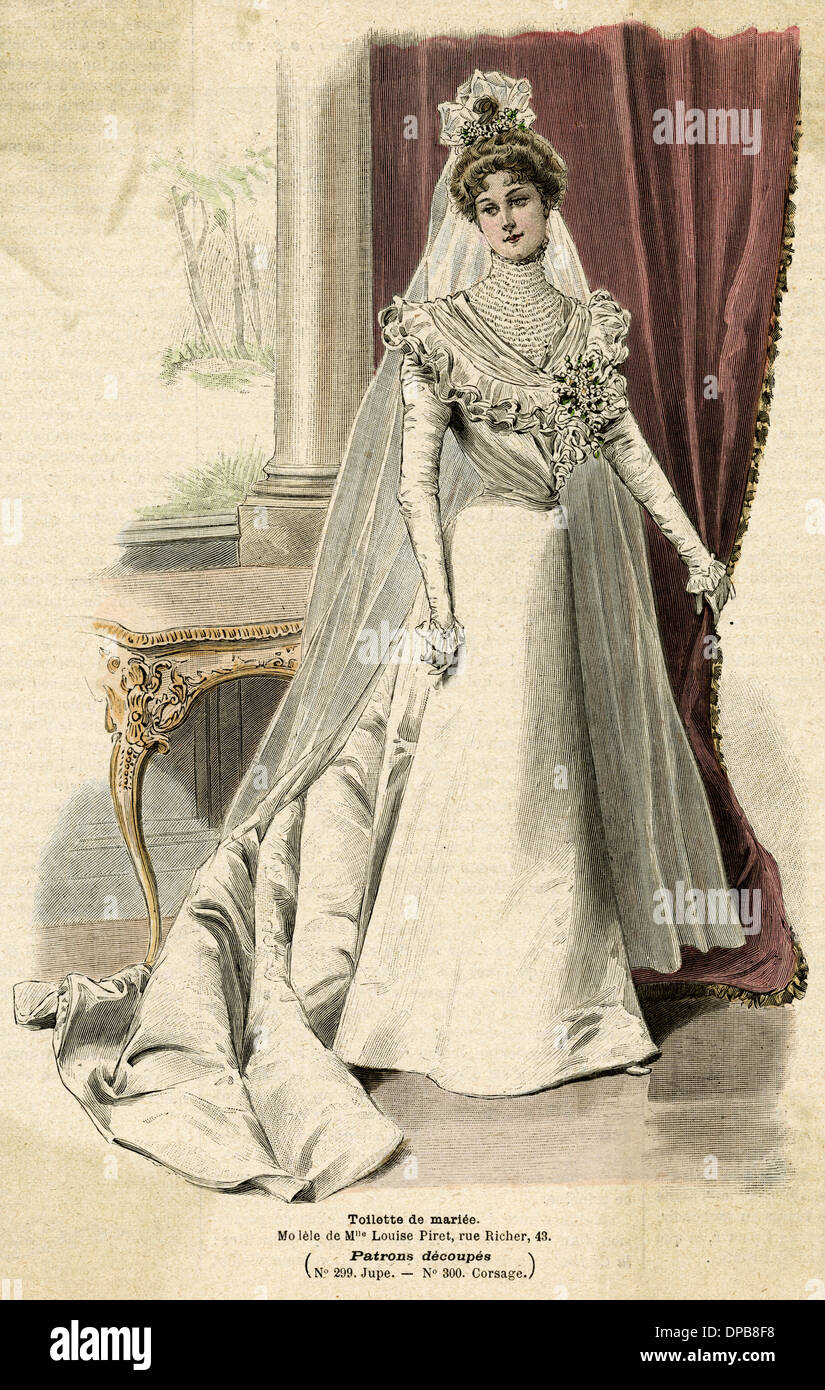 Wedding Dress 1899 Stock Photo - Alamy