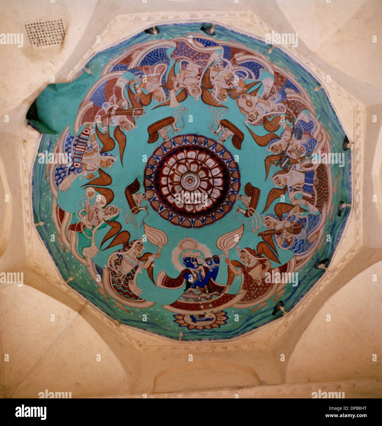 A ceiling design in the City Palace in Udaipur in Rajasthan in India in ...
