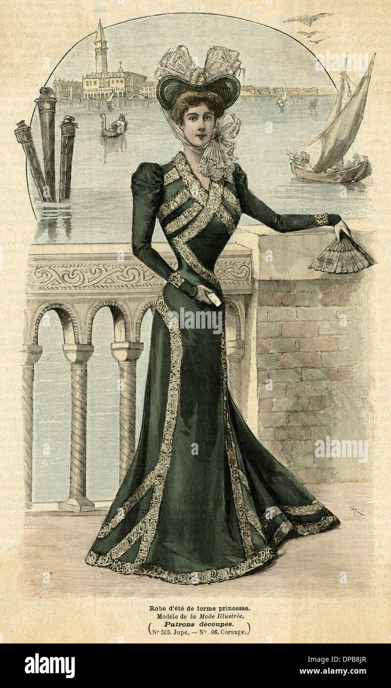 Green Dress 1899 Stock Photo - Alamy