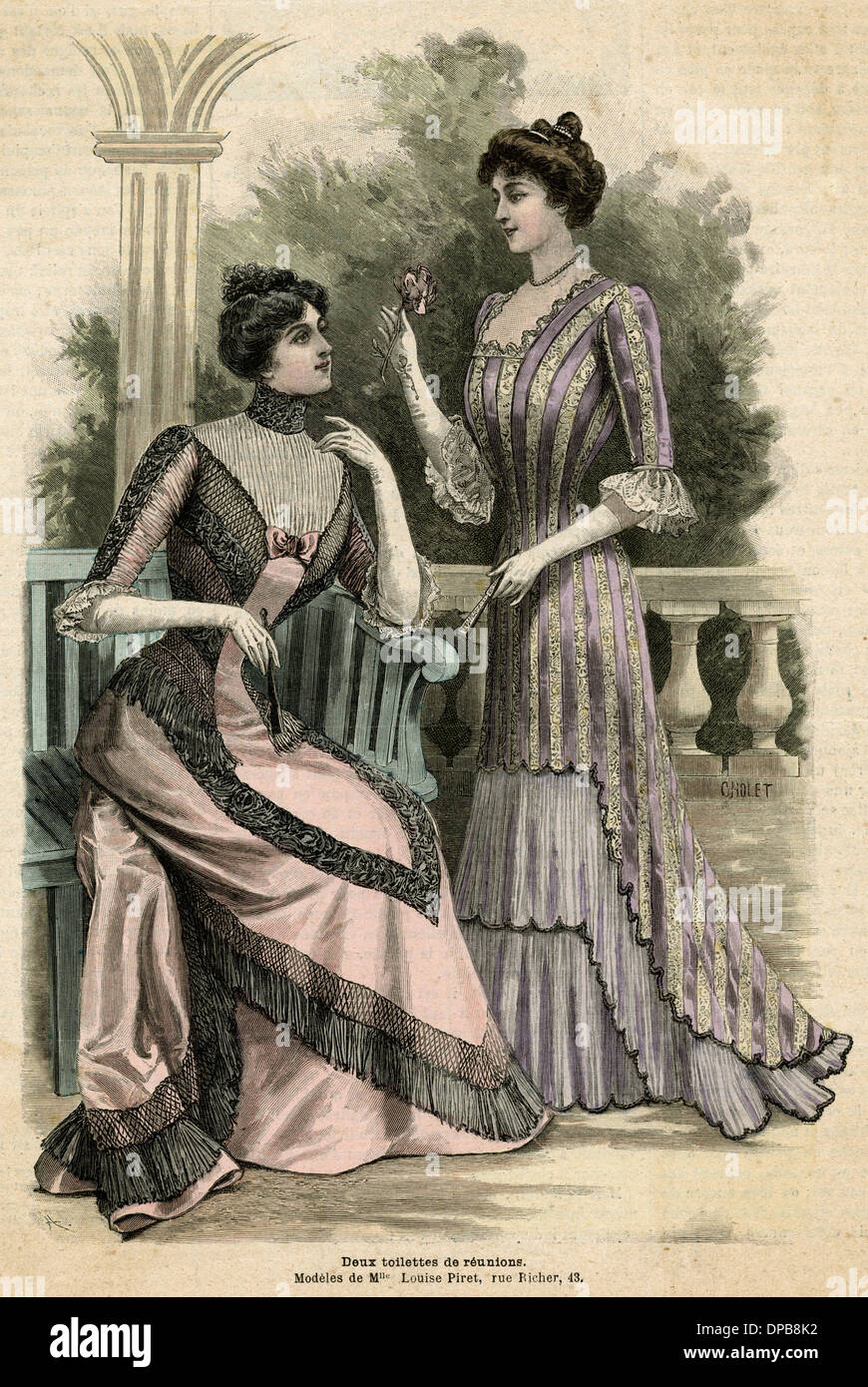 Lilac Stripe Dress 1899 Stock Photo - Alamy