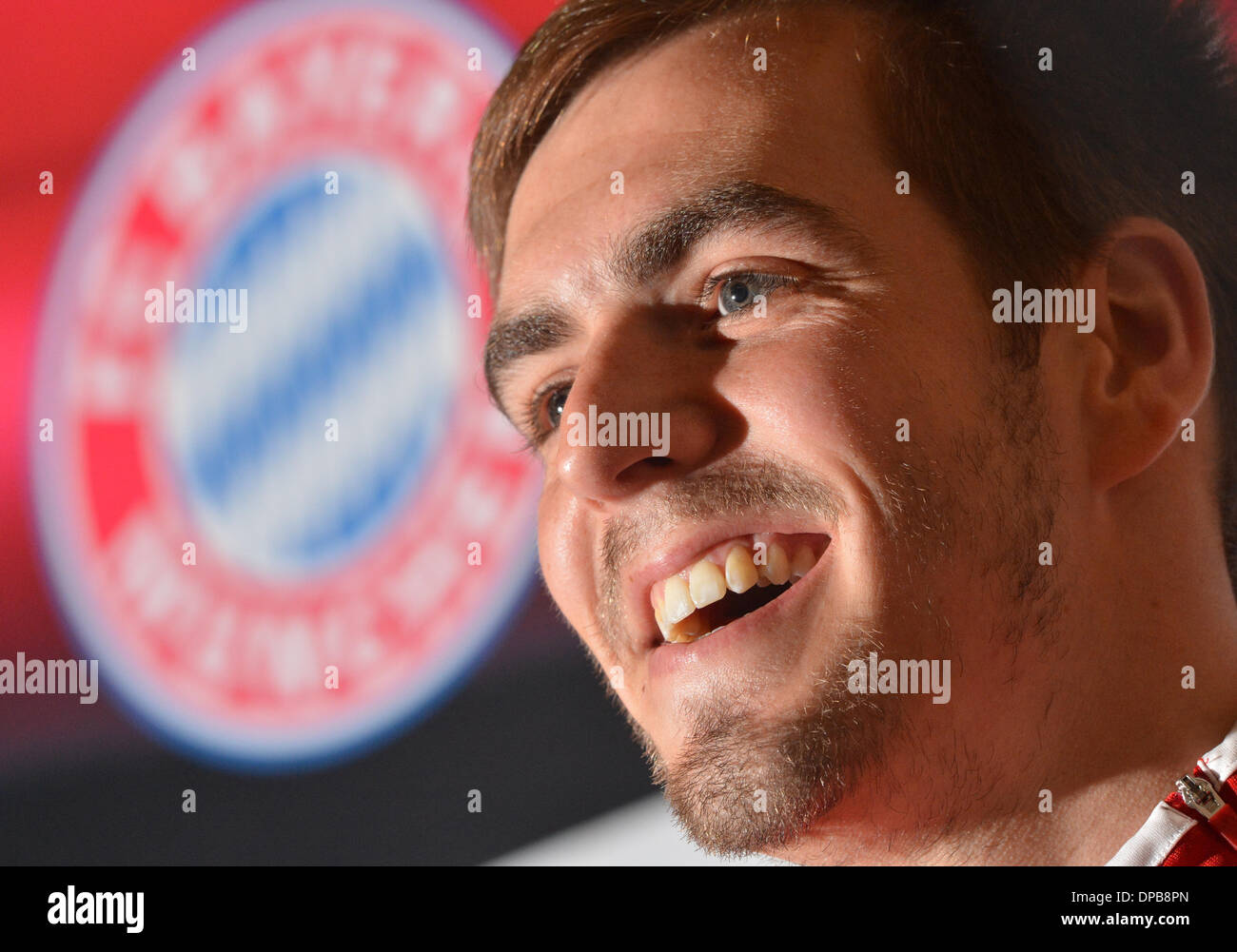 Doha, Qatar. 11th Jan, 2014. Bayer Munich's Philipp Lahm during a press ...