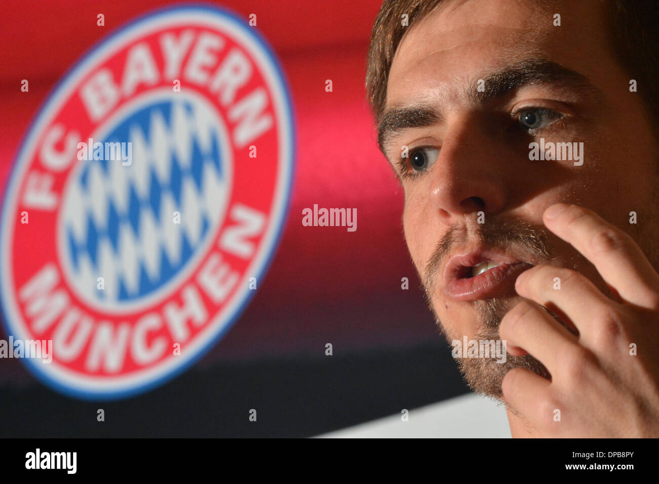 Doha, Qatar. 11th Jan, 2014. Bayer Munich's Philipp Lahm during a press ...