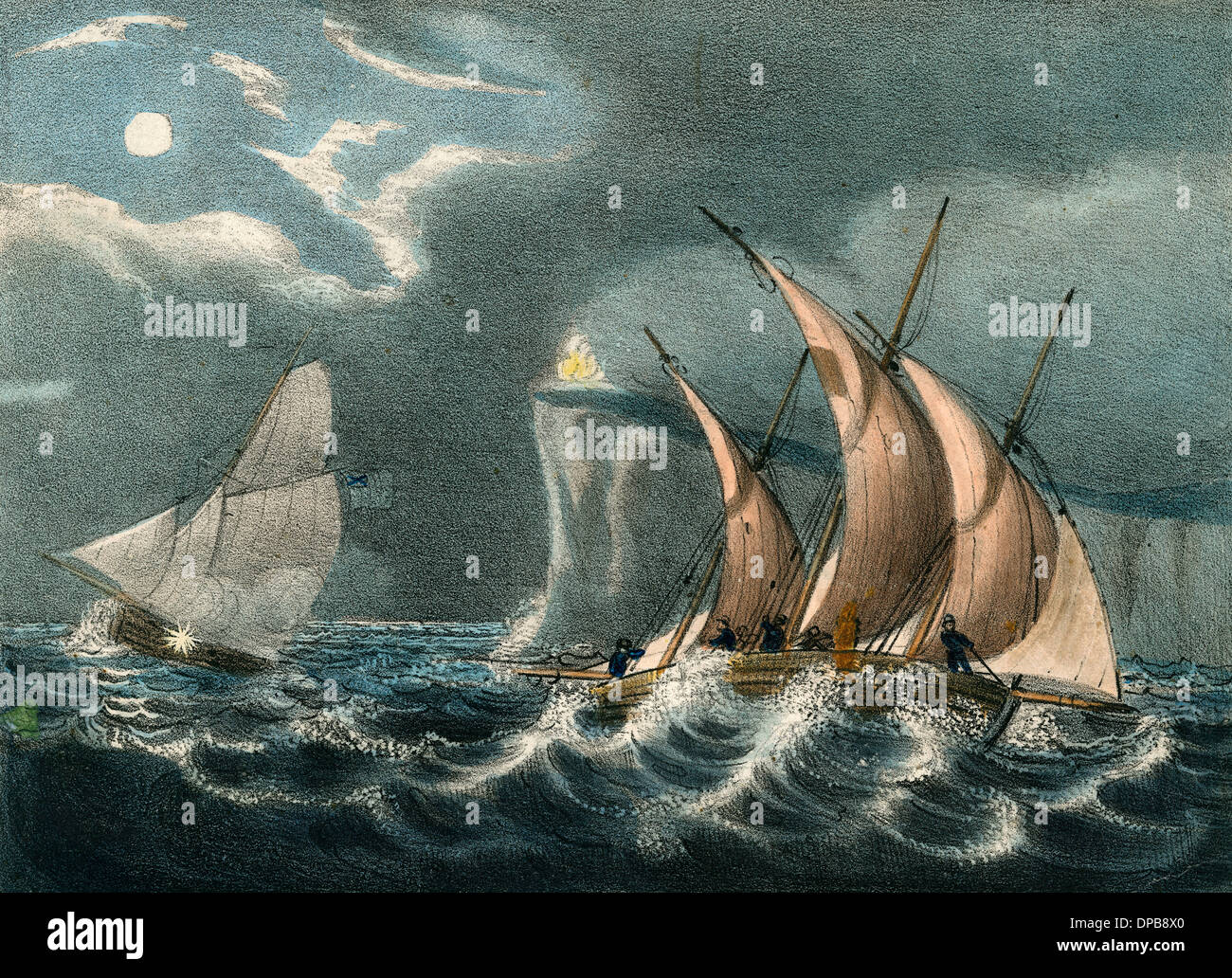 SMUGGLERS' SHIP CHASED Stock Photo - Alamy