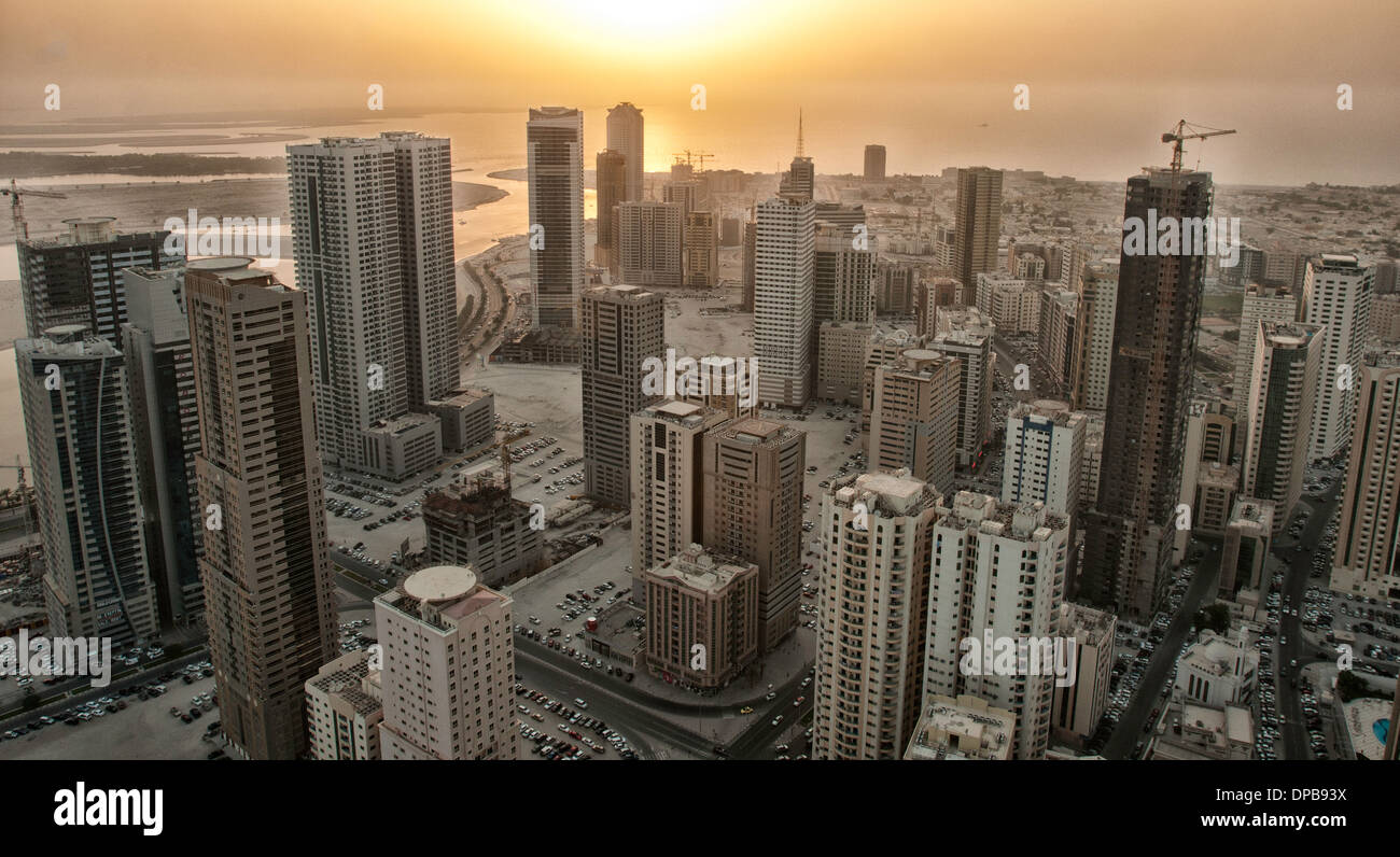 Aerial view of Sharjah (UAE Stock Photo - Alamy