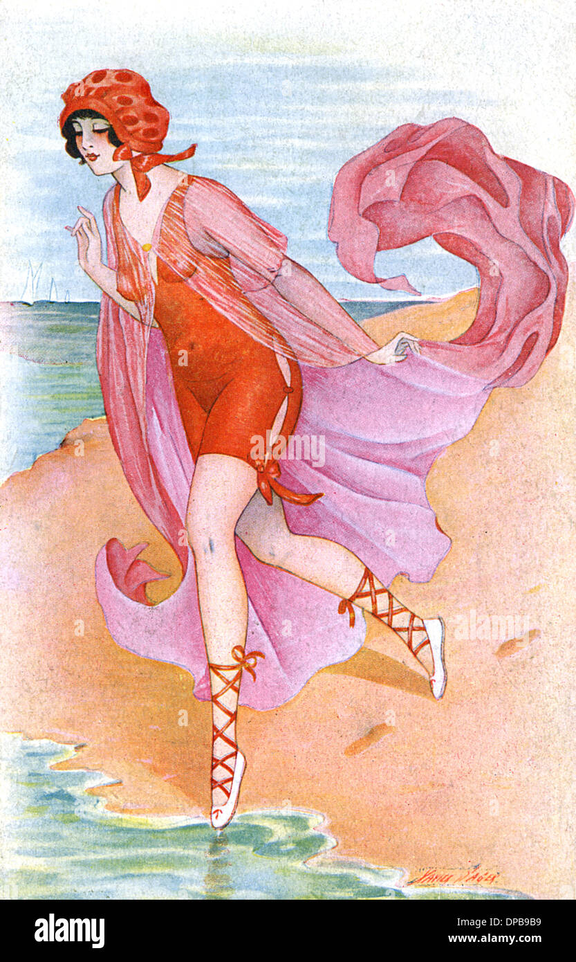 BATHING BEAUTY C1910 Stock Photo - Alamy