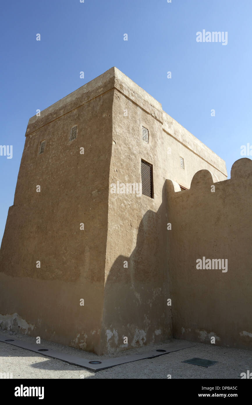 The outer wall of the Riffa Fort, East Riffa, Kingdom of Bahrain Stock ...