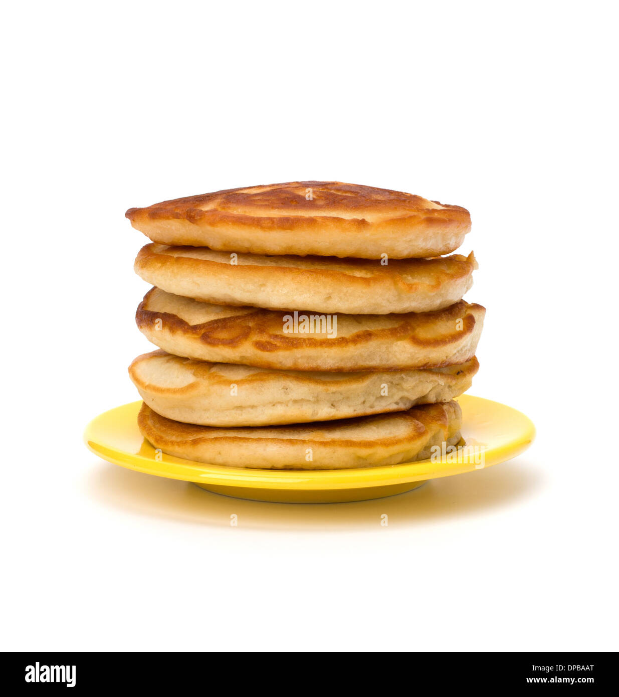 Pancakes stack on white background Stock Photo - Alamy