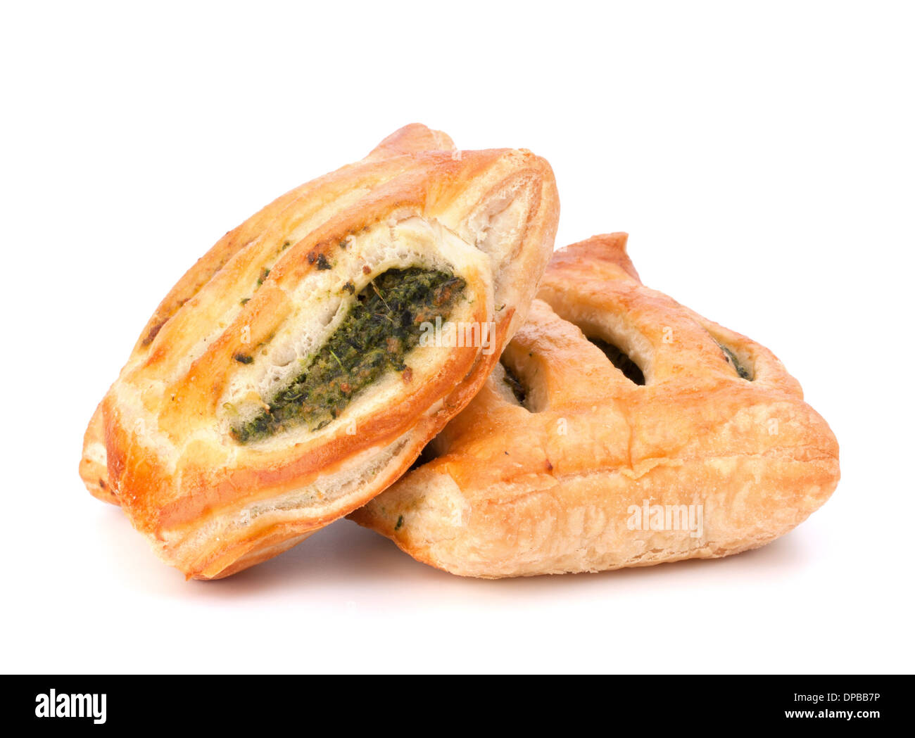 Puff pastry bun isolated on white background. Healthy patty with ...