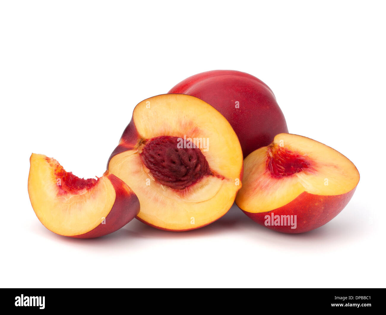 Nectarine fruit isolated on white background Stock Photo - Alamy
