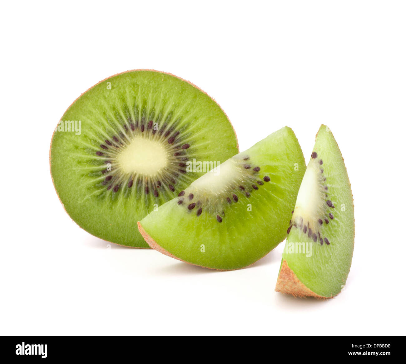 Kiwi fruit sliced segments isolated on white background cutout Stock ...