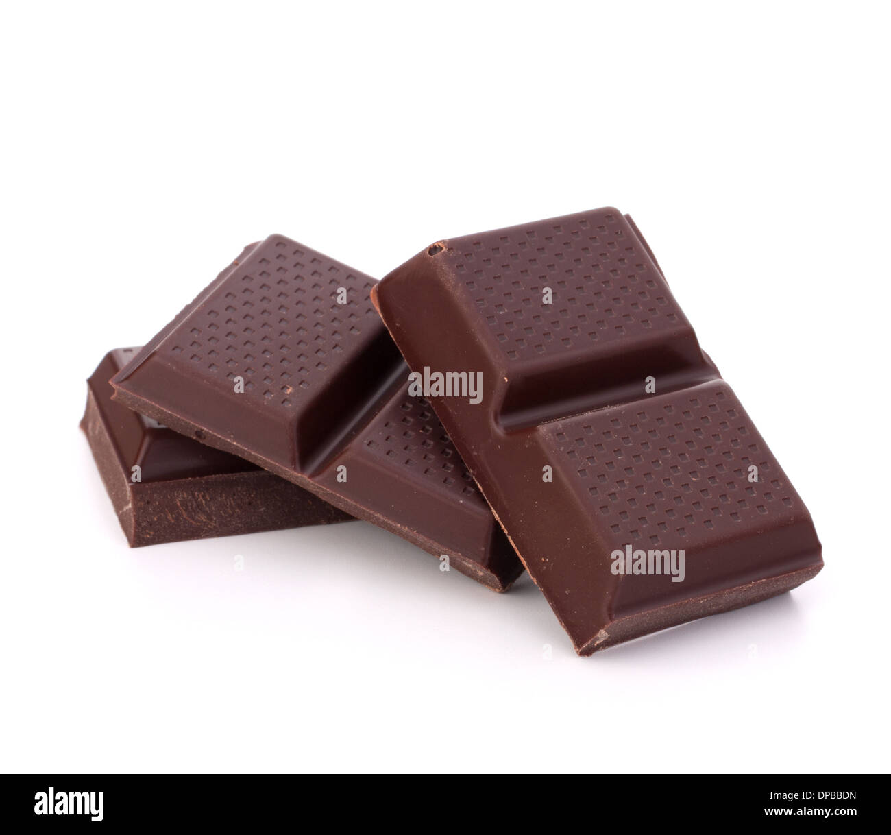 Chocolate bars stack isolated on white background Stock Photo - Alamy