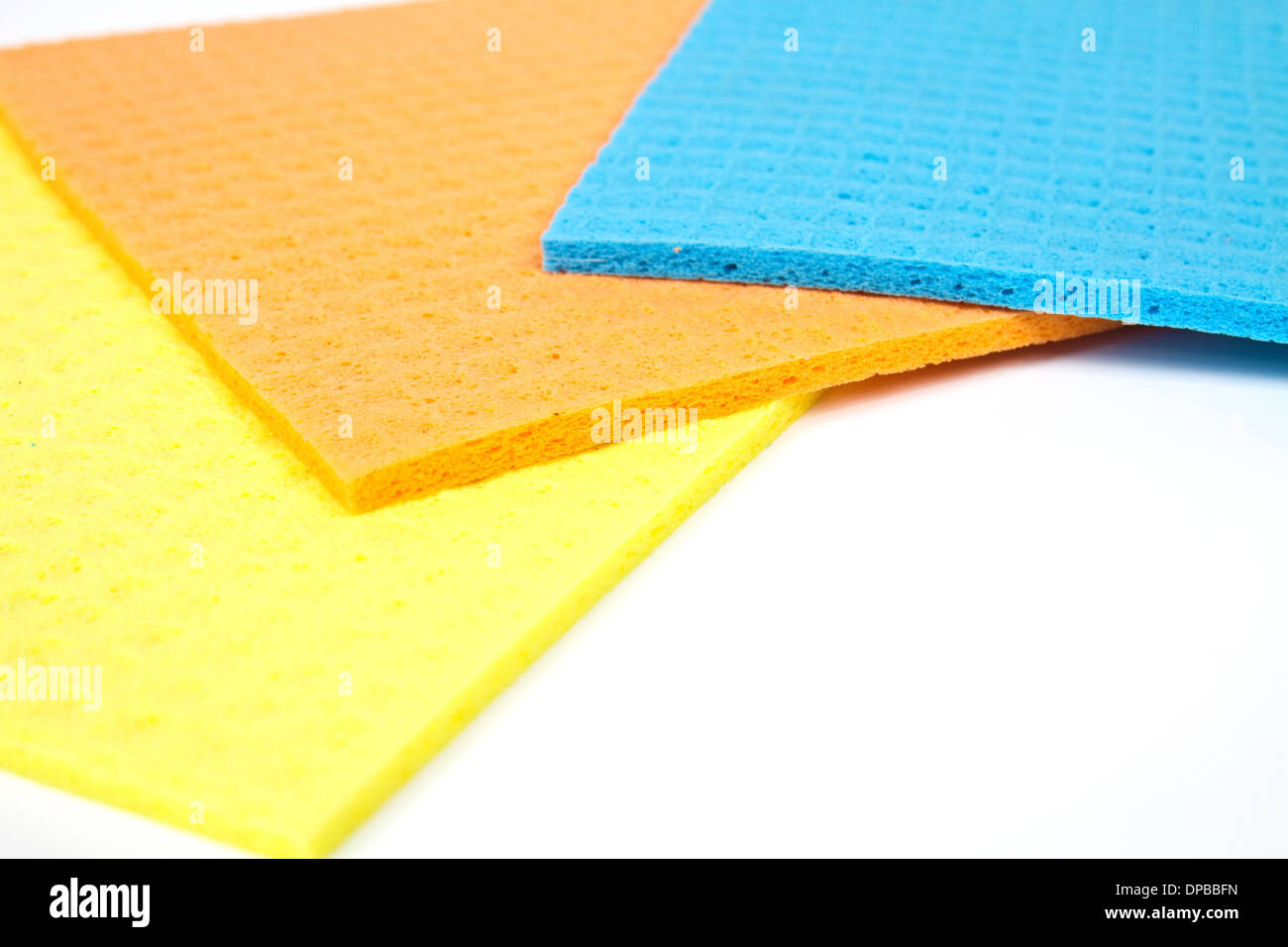 Kitchen towels porous absorbent material in yellow, orange and blue ...