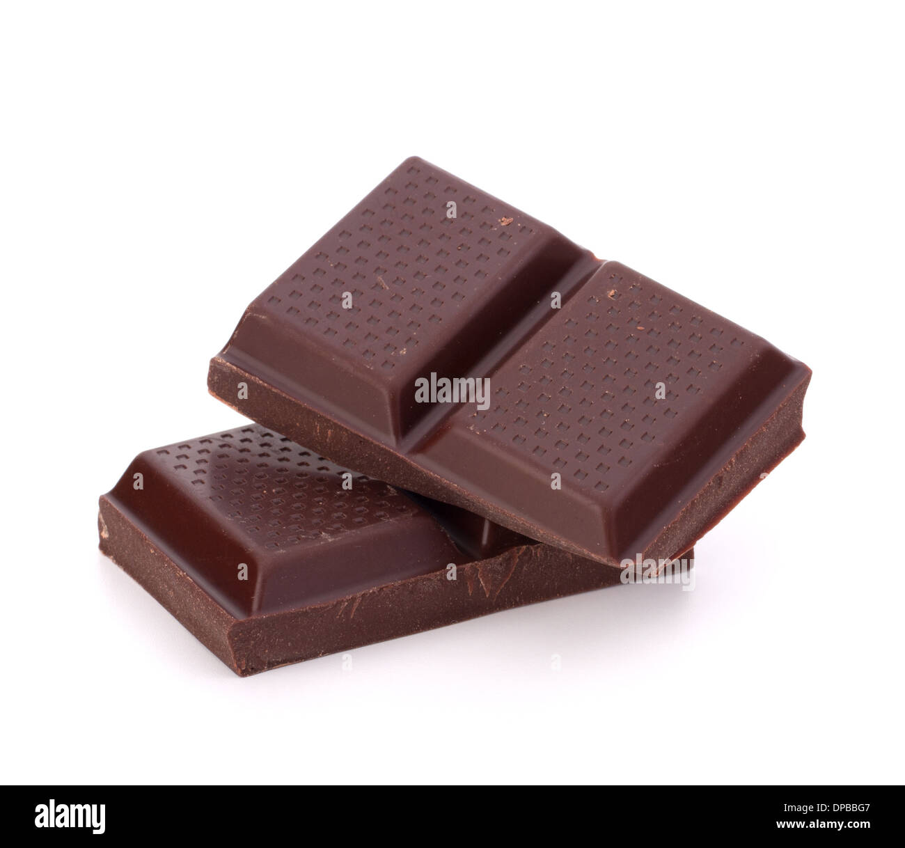 Chocolate bars stack isolated on white background Stock Photo - Alamy