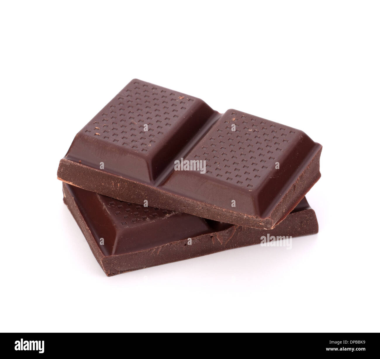 Chocolate bars stack isolated on white background Stock Photo - Alamy