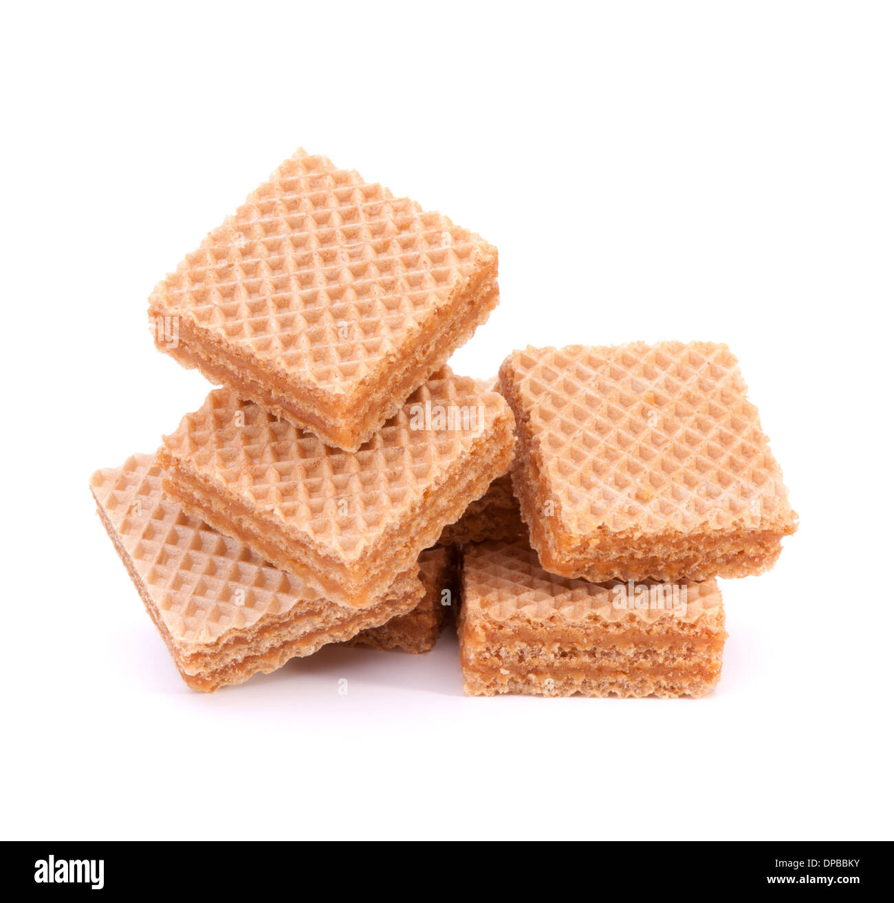 Wafers or honeycomb waffles isolated on white background Stock Photo ...