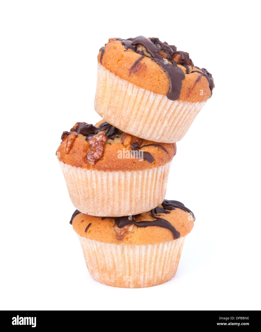 Stacked muffins isolated on white background Stock Photo - Alamy
