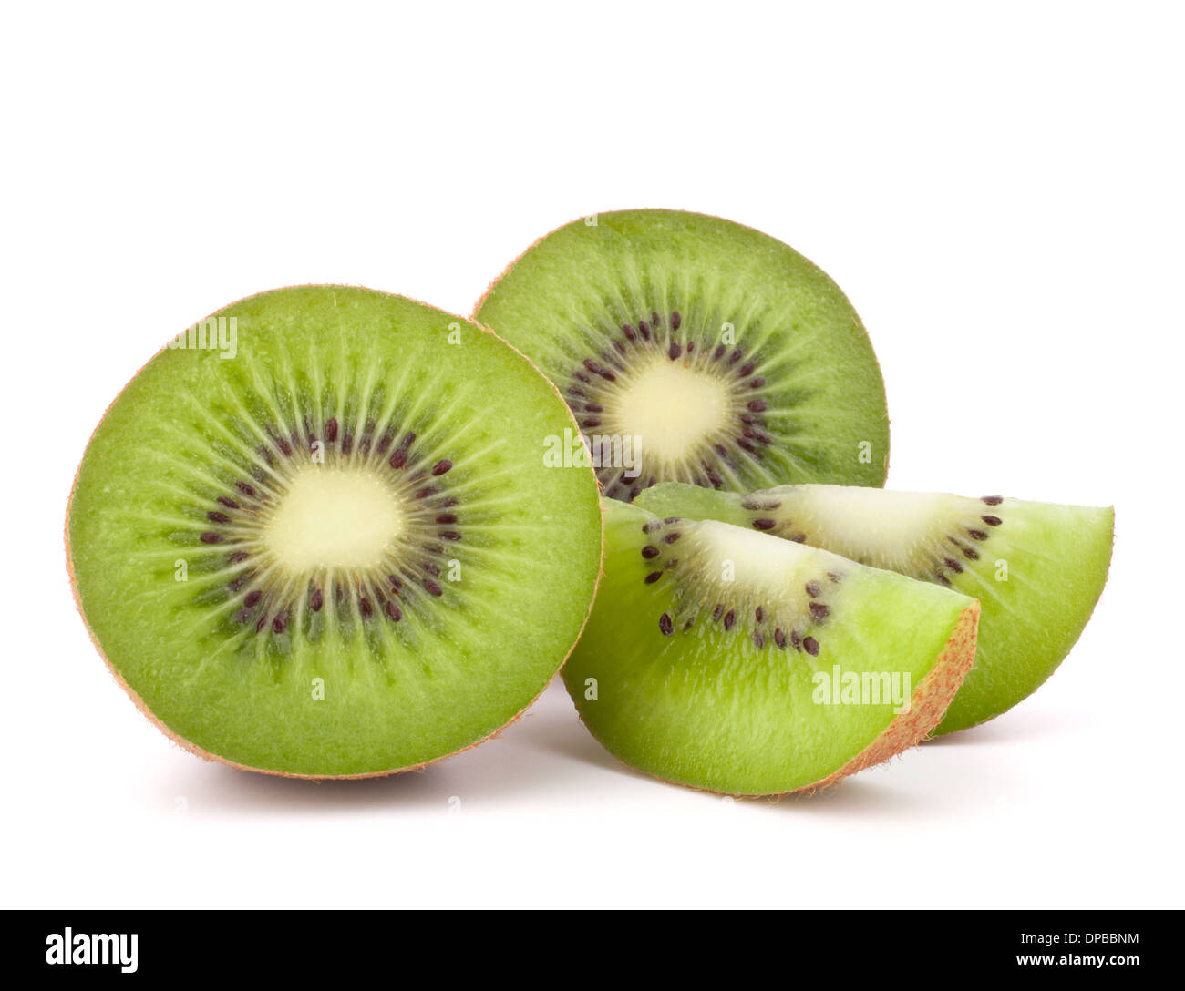 Kiwi fruit sliced segments isolated on white background cutout Stock ...