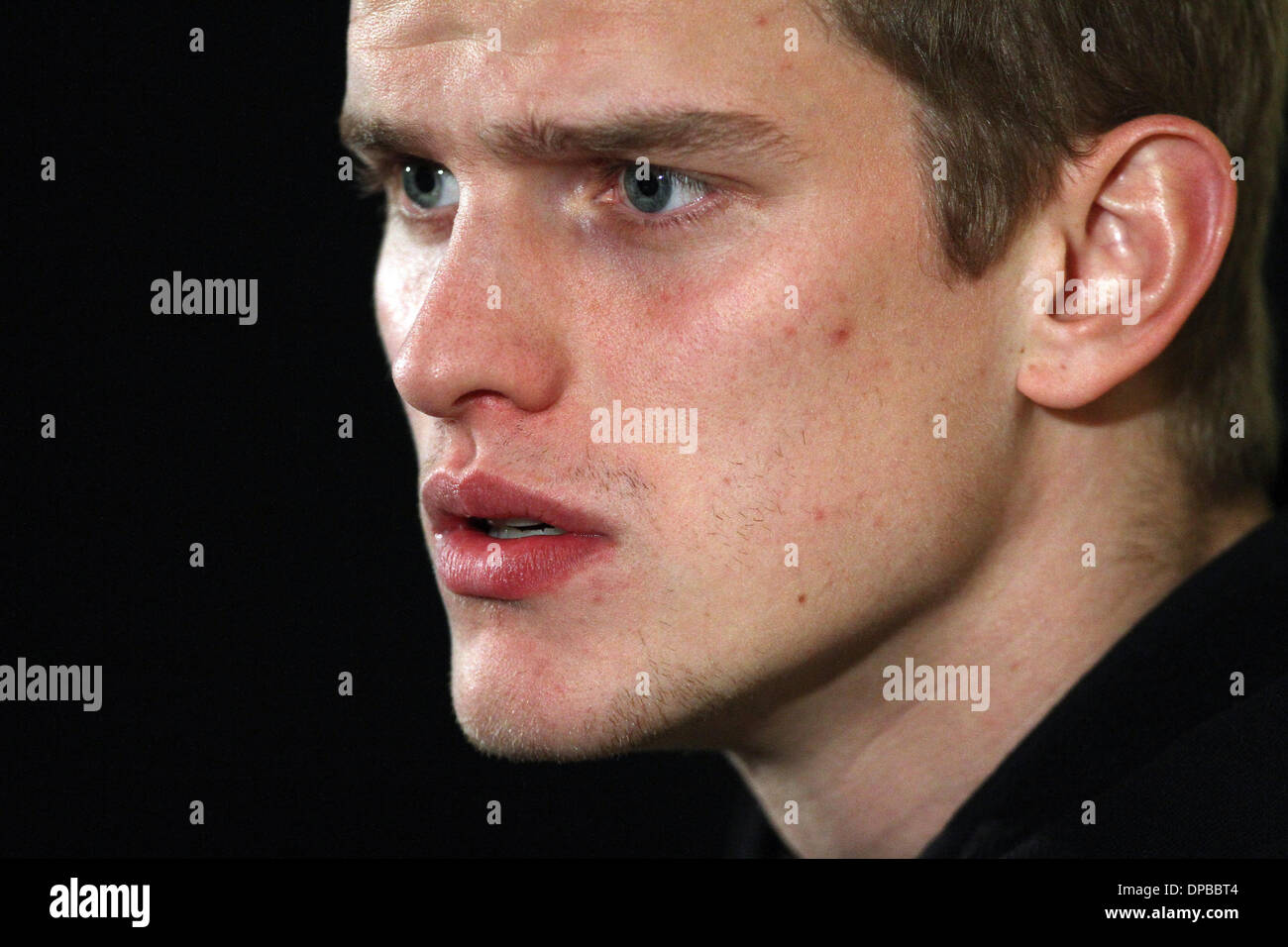 Dortmund's Sven Bender speaks during a press conference while he ...