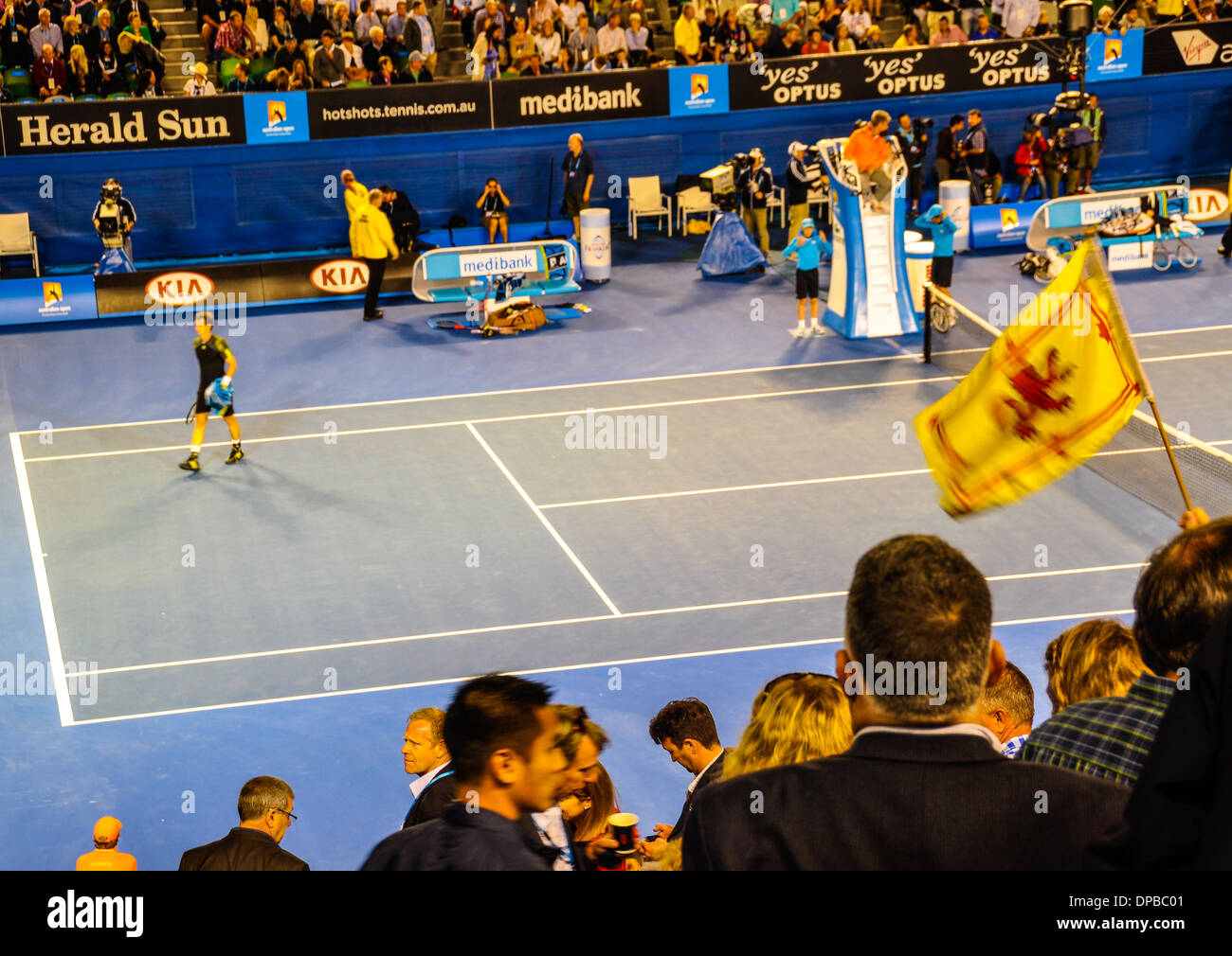 Andy Murray scottish flag centre court at the Rod Lever Arena Melbourne ...