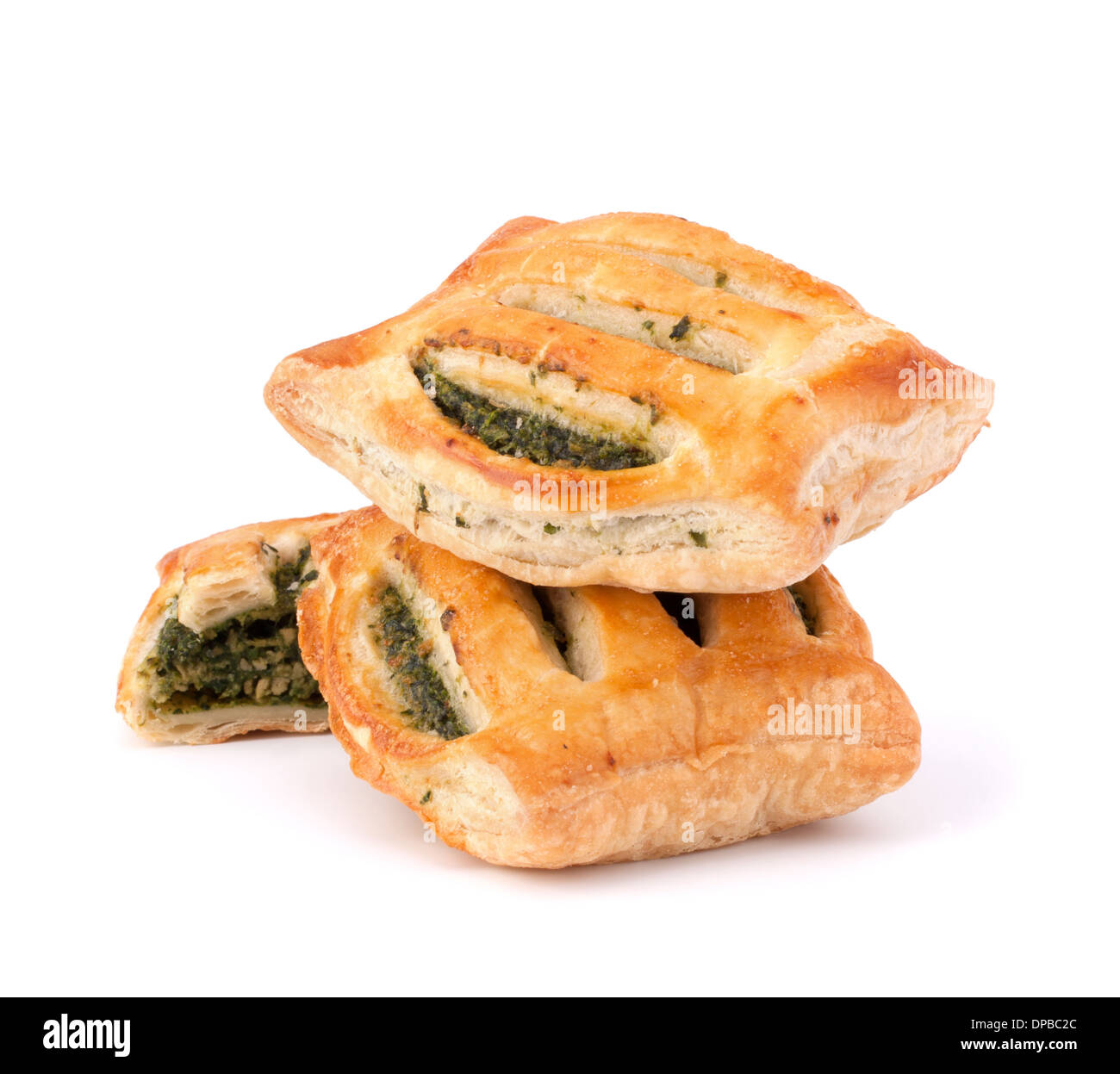 Puff pastry bun isolated on white background. Healthy patty with ...