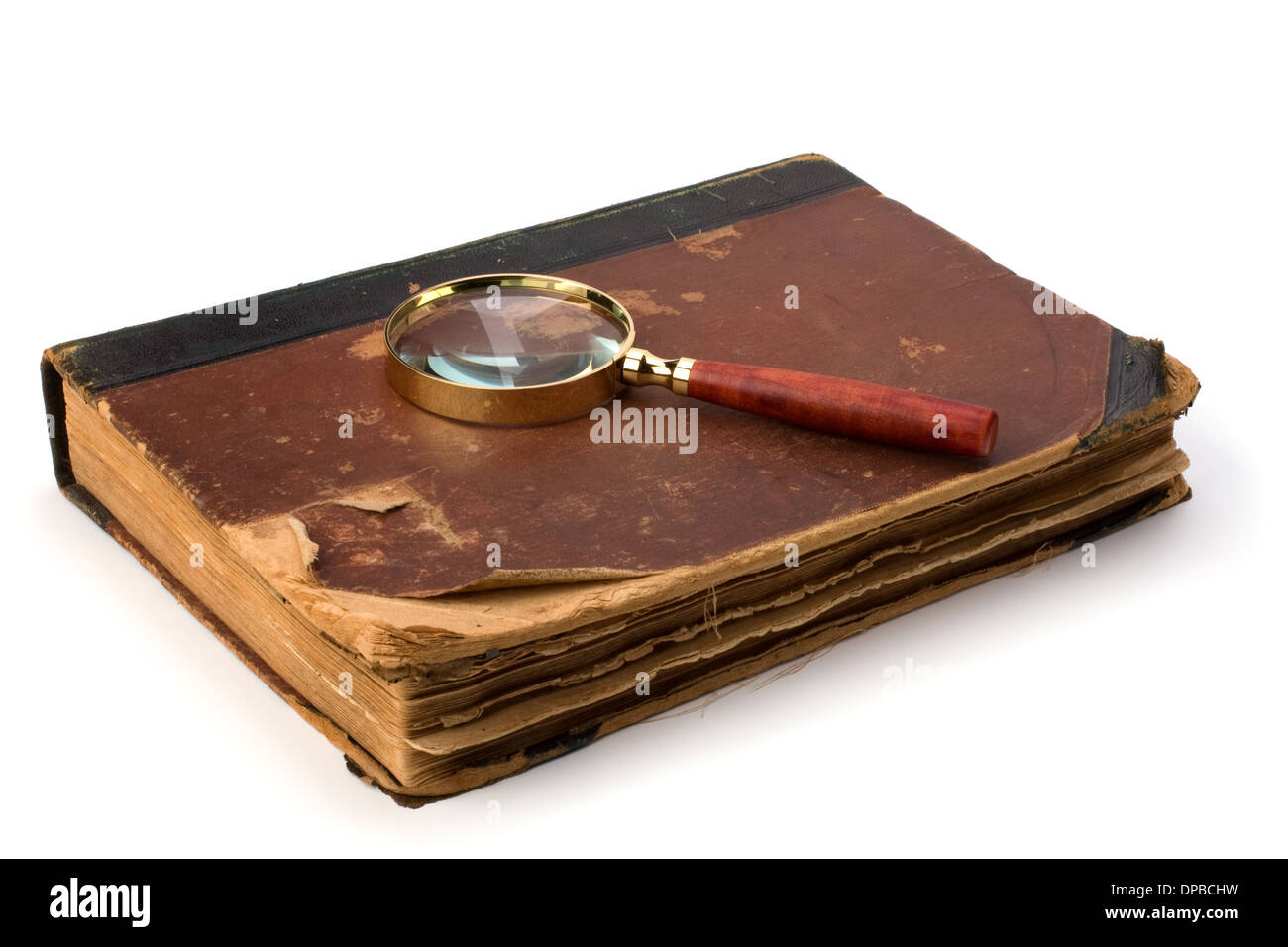 tattered book isolated on white background Stock Photo - Alamy