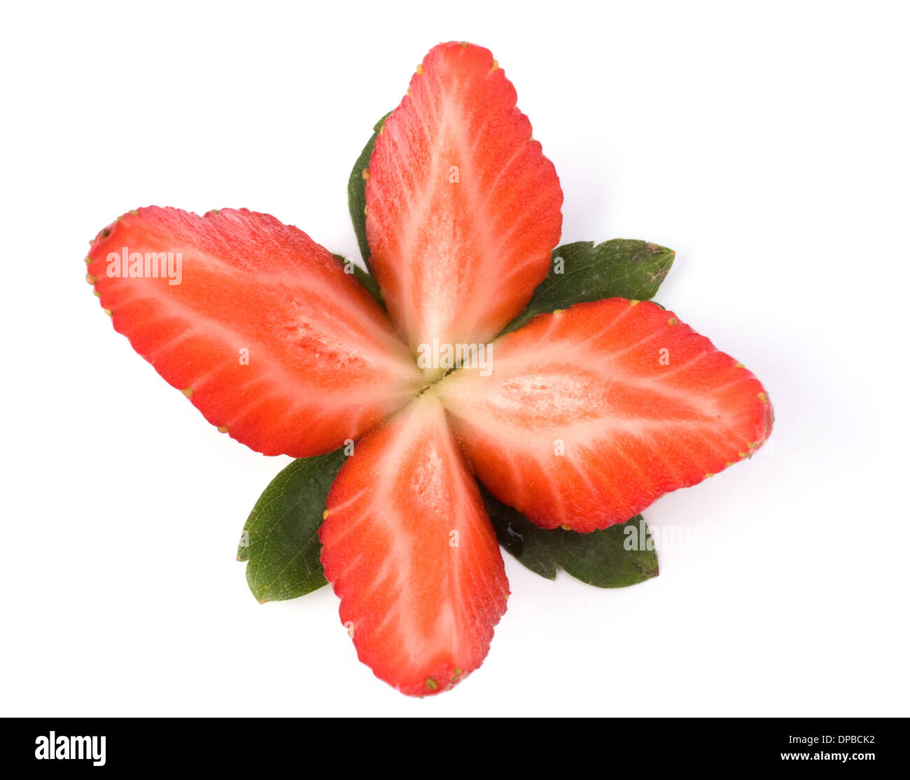 Sliced strawberry isolated on white background Stock Photo - Alamy