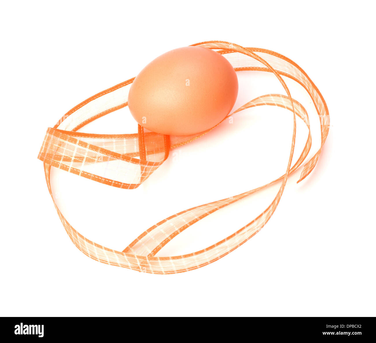 easter egg with ribbon isolated on white Stock Photo - Alamy