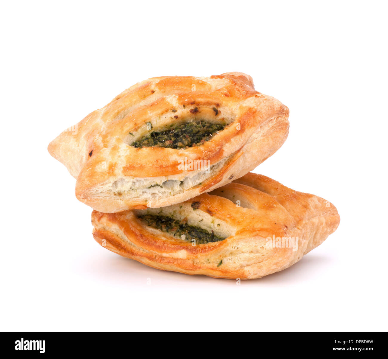 Puff pastry bun isolated on white background. Healthy patty with ...