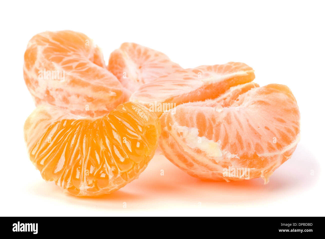 peeled mandarin segments isolated on white background Stock Photo - Alamy