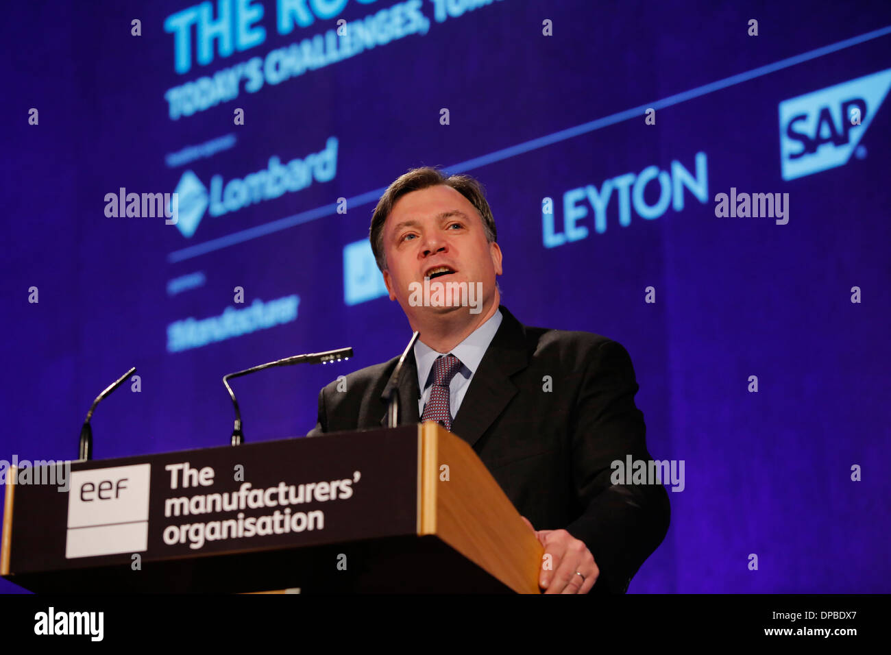 Shadow Chancellor of the Exchequer Ed Balls MP at the EEF Conference at ...