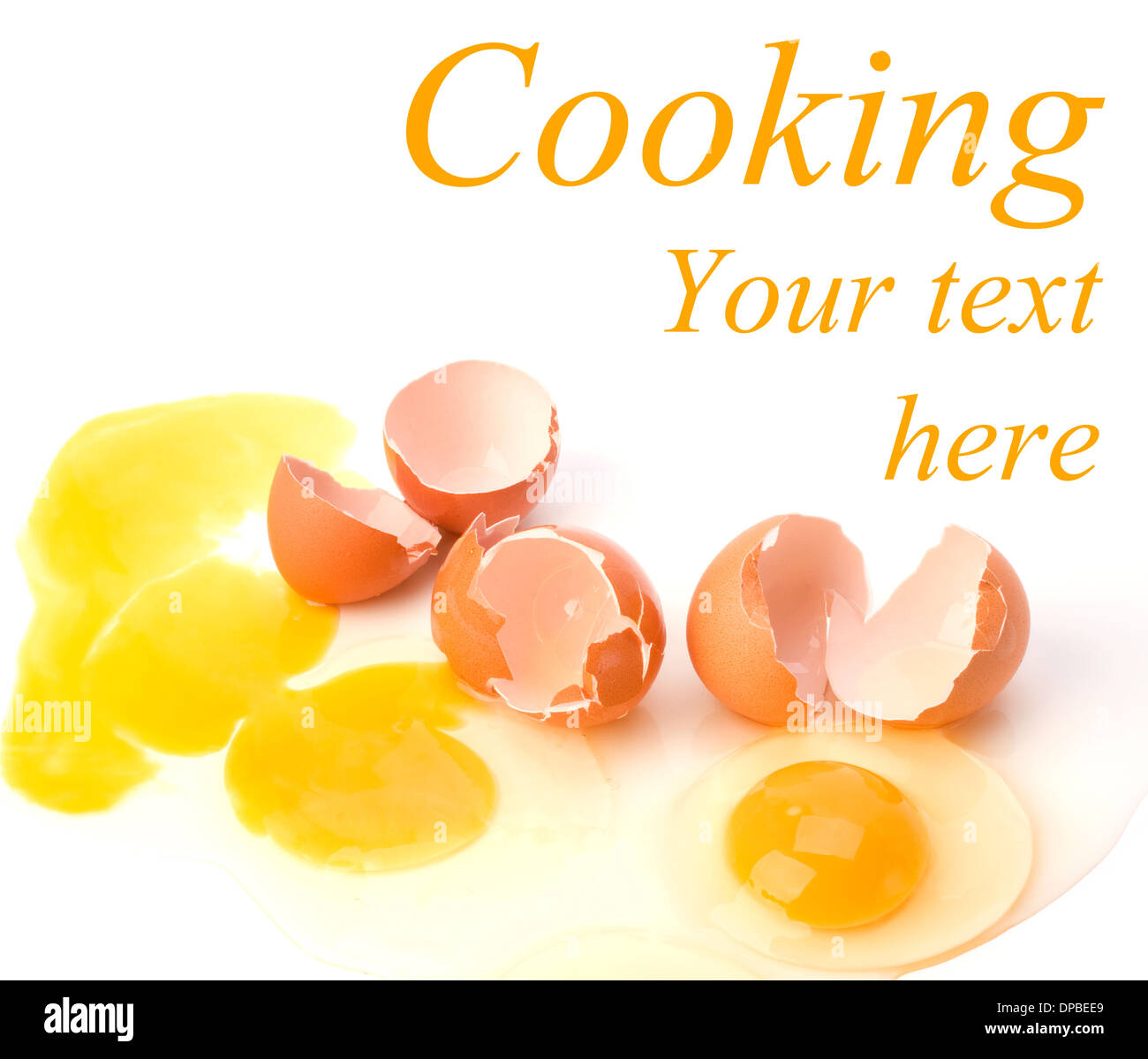 broken eggs isolated on white background Stock Photo - Alamy
