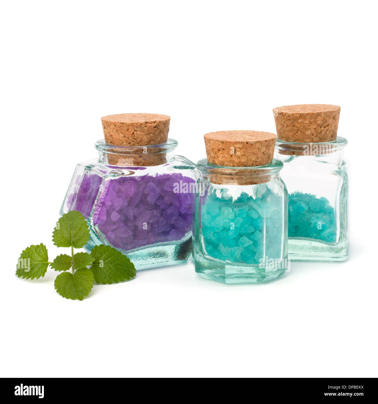 Aromatic natural mineral salt isolated on white background Stock Photo ...