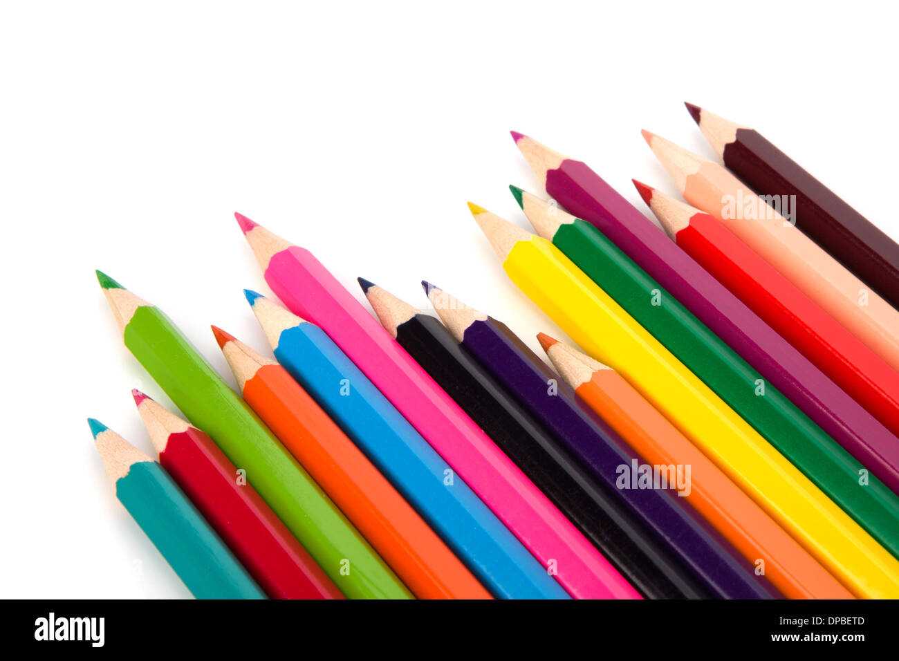 Colouring crayon pencils isolated on white background Stock Photo - Alamy