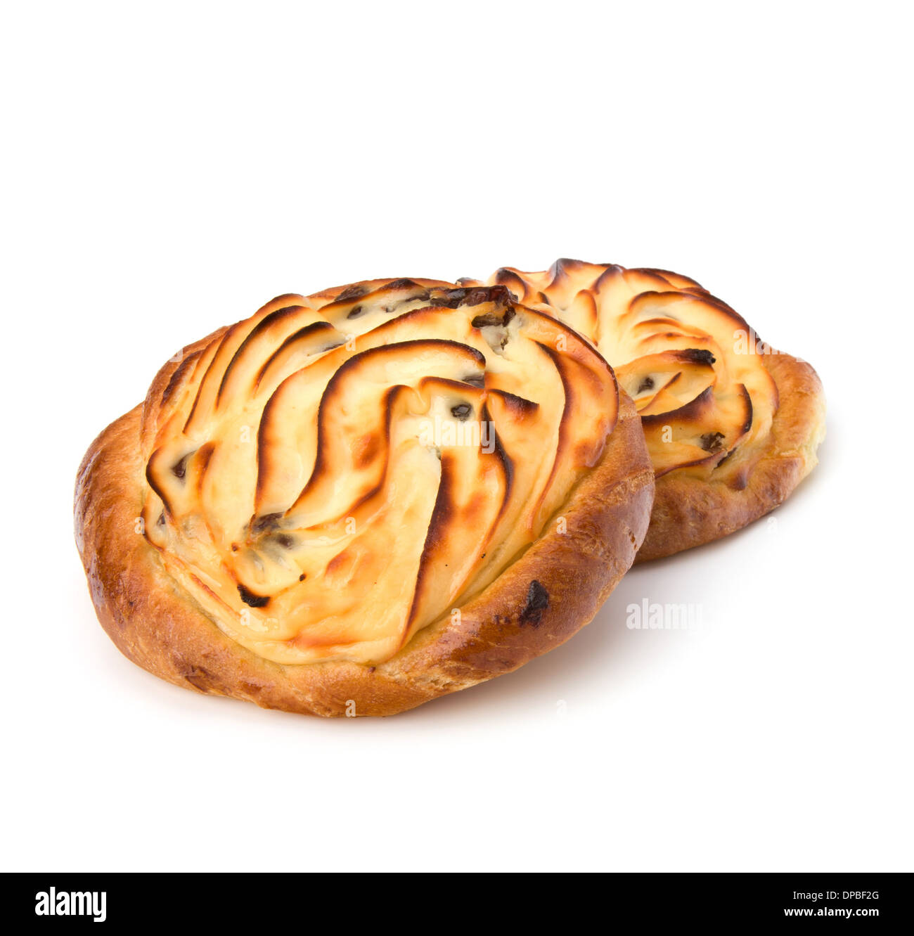 Delicious sweet cream buns isolated on white background Stock Photo - Alamy