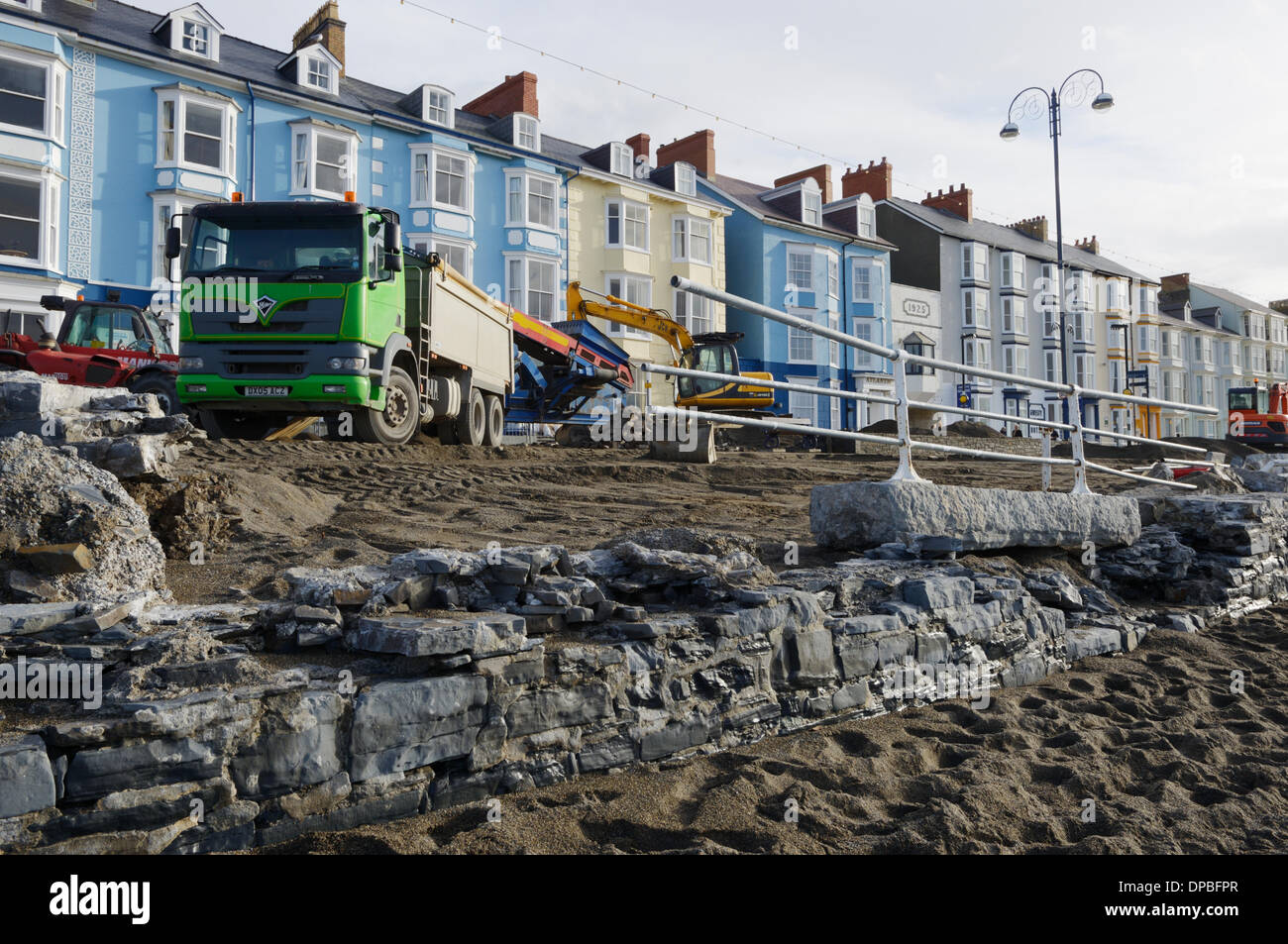 Aberystwyth, Wales, UK. 10th January 2014. A week after a severe storm ...