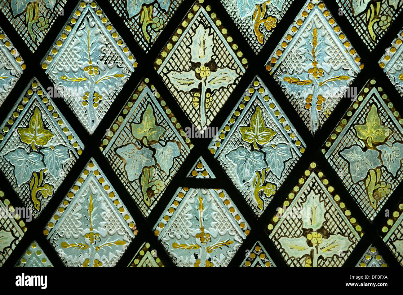 UK, Wales, Stained-glass window Stock Photo - Alamy