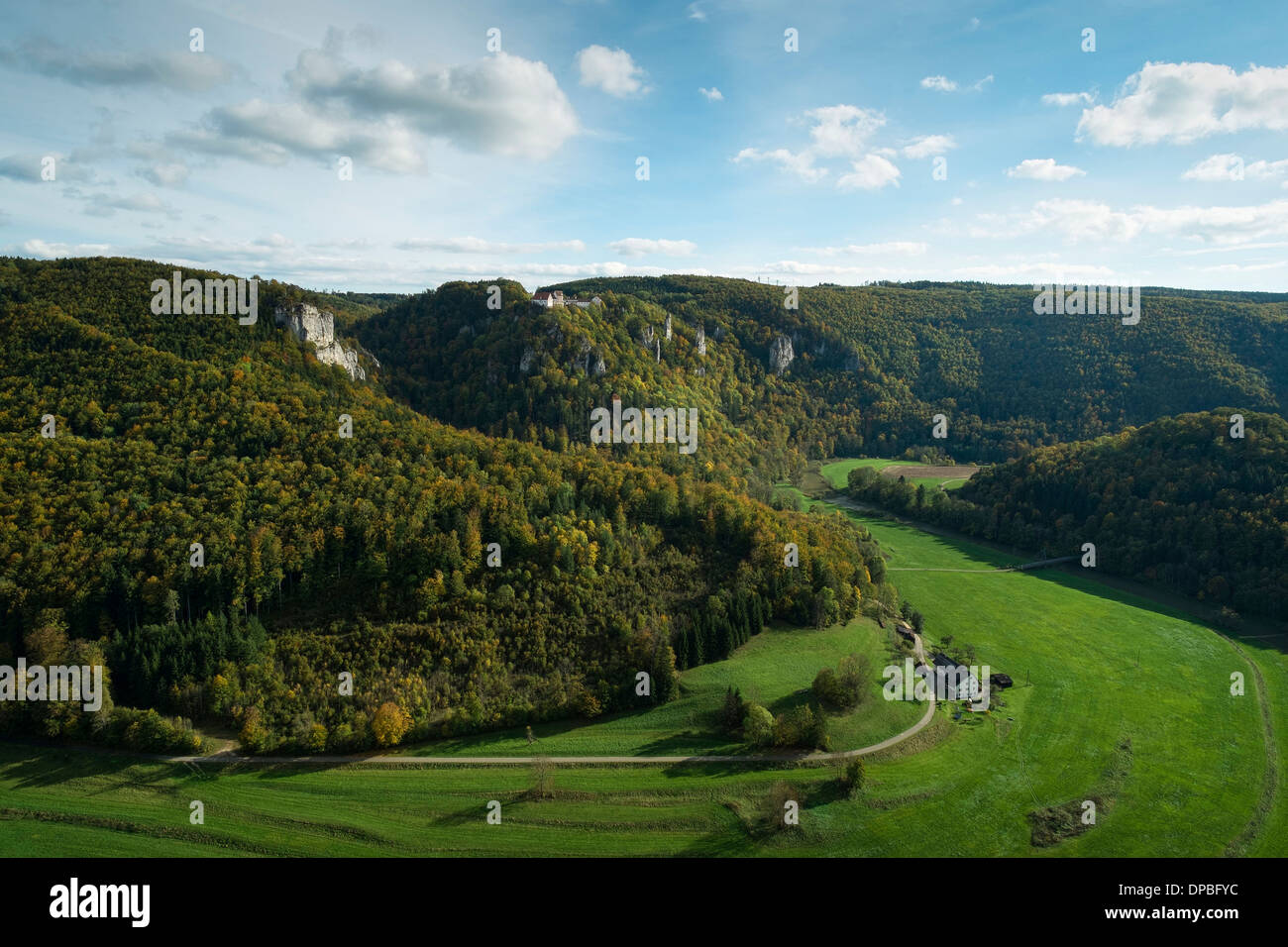 Germany, Baden-Wuerttemberg, Sigmaringen, Upper Danube Valley with ...