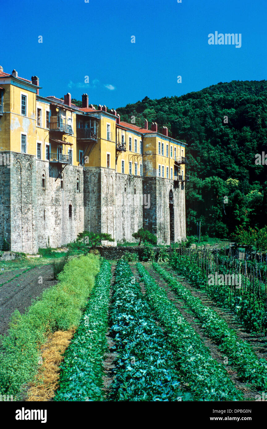 Main Facade &Living Quarters of Iviron Monastery (c10th) & Kitchen ...