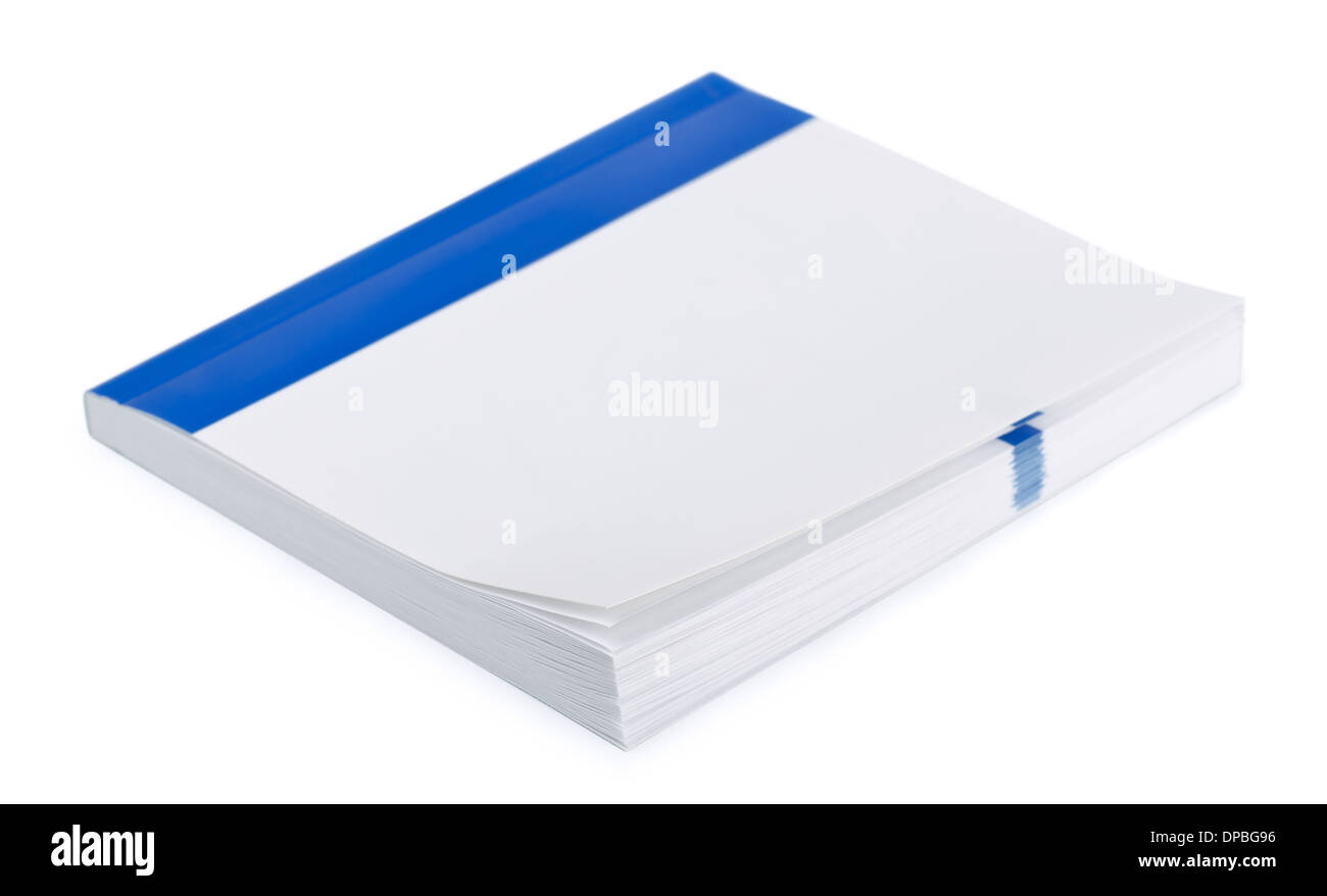 Single blank booklet isolated on white Stock Photo - Alamy